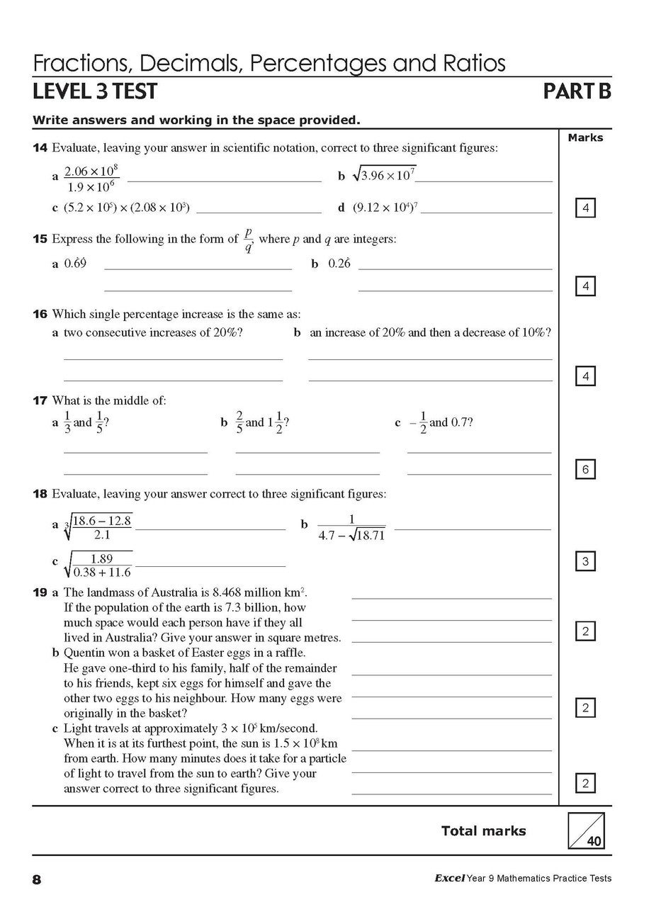 Excel - Year 9 Mathematics Practice Tests | JINLING EDUCATION
